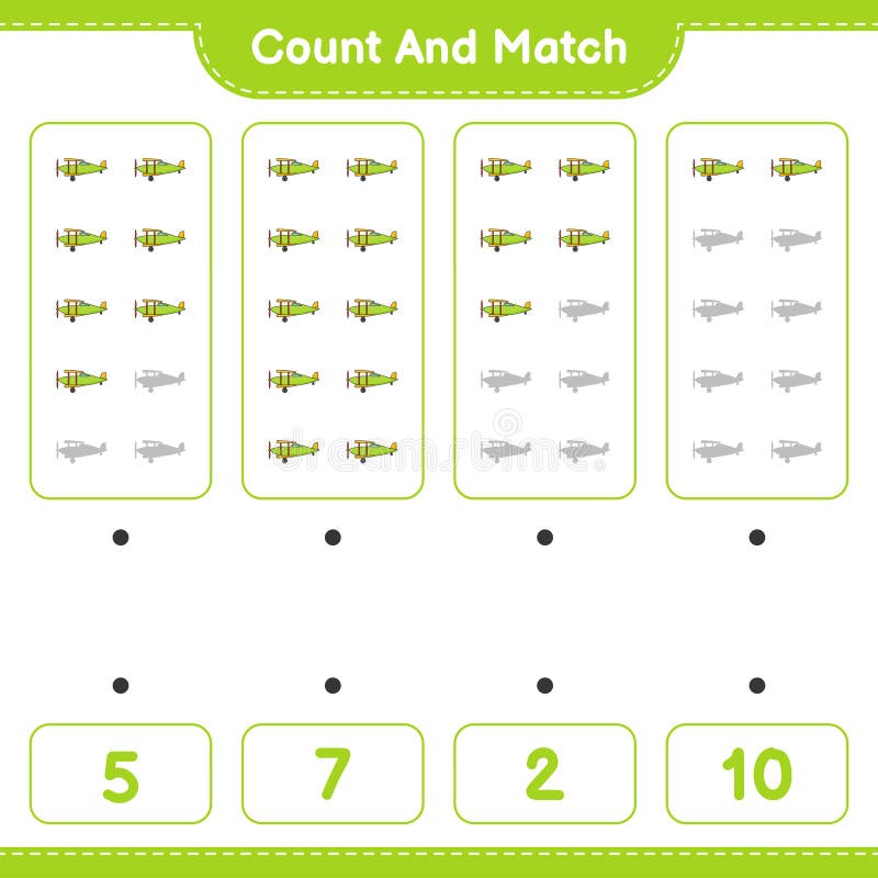 Count and Match, Count the Number of Plane and Match with the Right ...