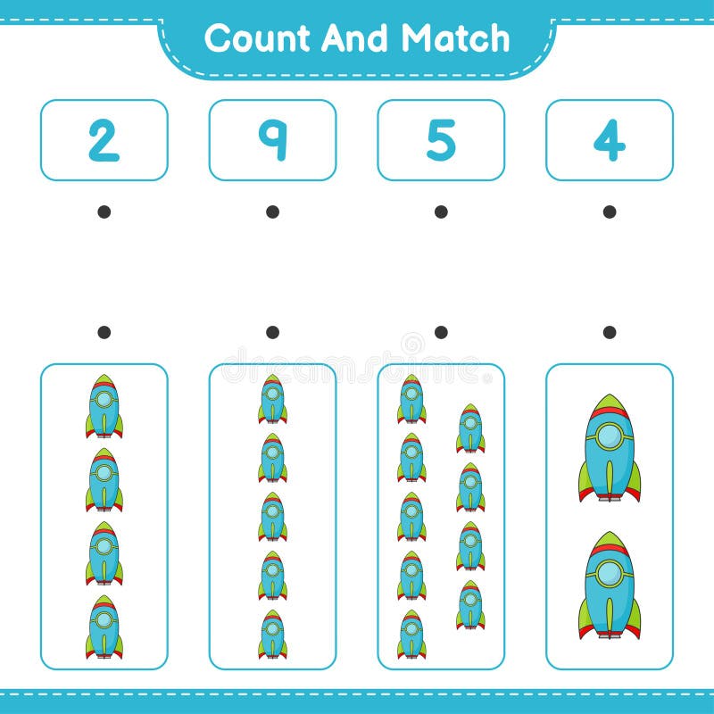 Count and Match, Count the Number of Rocket and Match with the Right ...