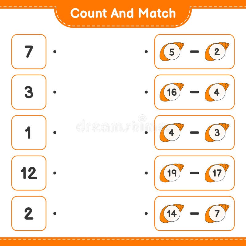 Count and Match, Count the Number of Sea Shells and Match with the ...