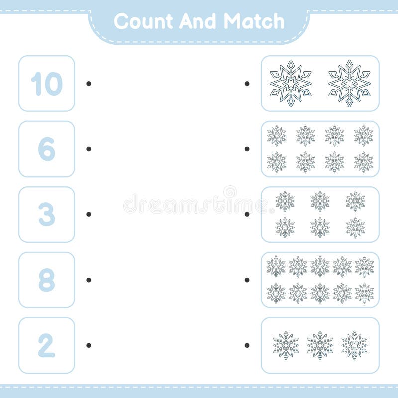 Count and Match, Count the Number of Snowflake and Match with the Right ...