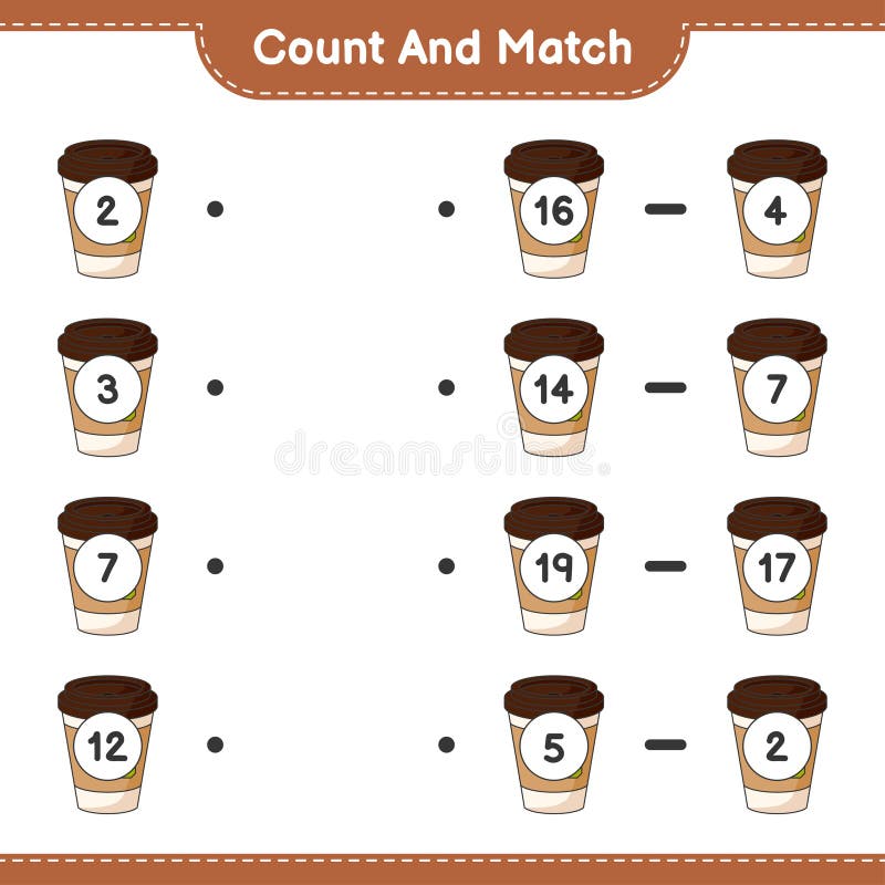 Count and Match, Count the Number of Tea Cup and Match with the Right ...