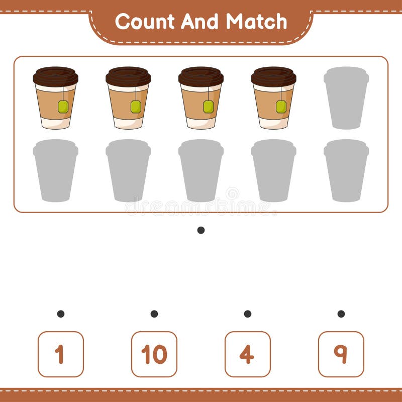Count and Match, Count the Number of Tea Cup and Match with the Right ...