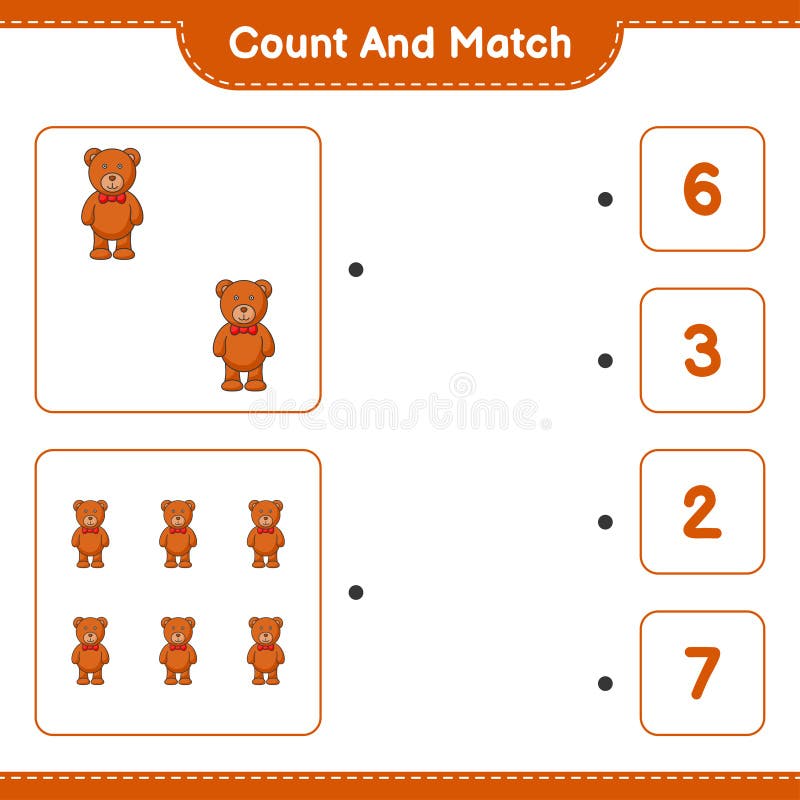 Count and Match, Count the Number of Teddy Bear and Match with the ...