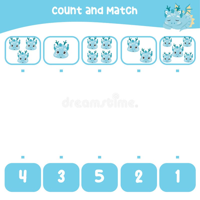 Count the Images and Match with the Number. Counting Worksheet for Kids ...