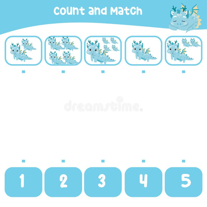 Count the Images and Match with the Number. Counting Worksheet for Kids ...