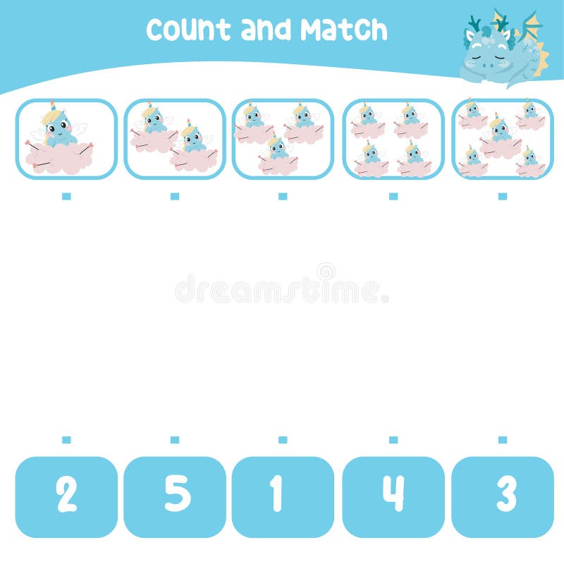 Count the Images and Match with the Number. Counting Worksheet for Kids ...