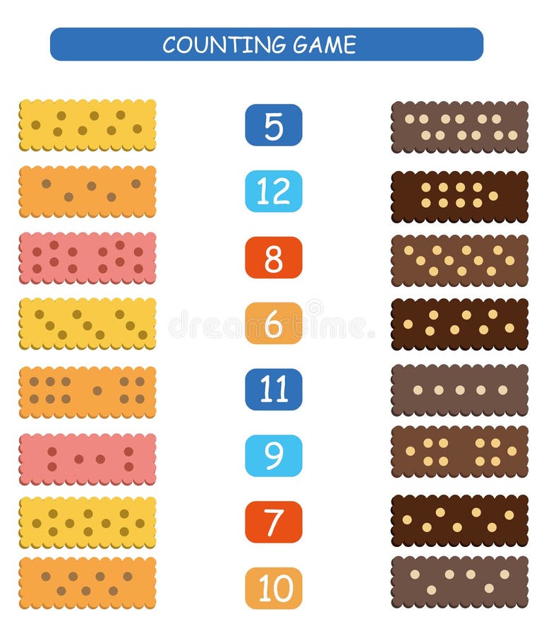 Count and Match - Worksheet for Kids. Educational and Mathematical Game ...