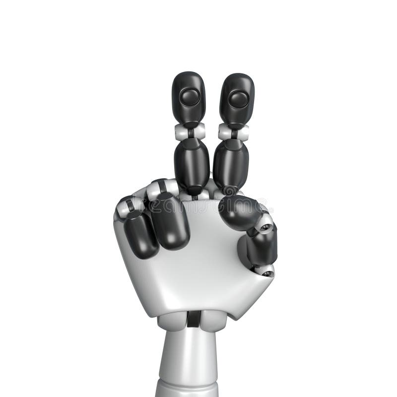 Count by Robot Hand. Robot Fingers Shows Numbers. Stock Illustration ...