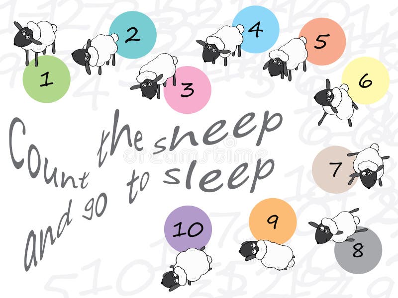 Count the Sheep and Go To Sleep Stock Vector - Illustration of colors ...