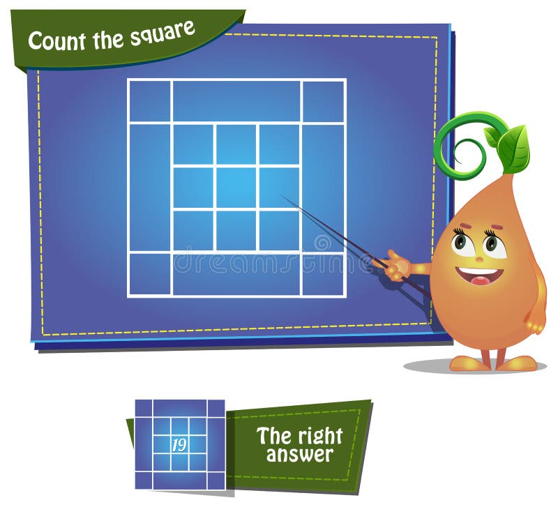 Count the squares 6 ansver stock illustration. Illustration of logic ...