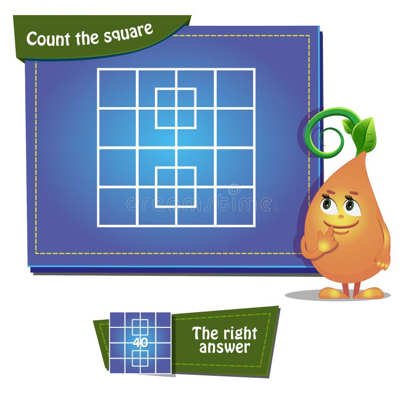 Count the squares Game 5 stock illustration. Illustration of guess ...