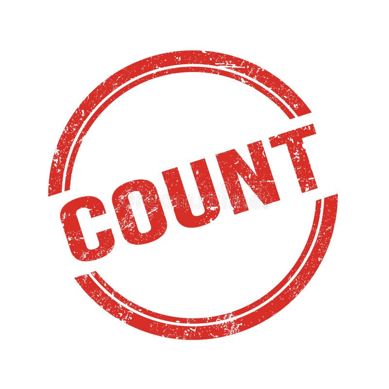 COUNT Text Written on Red Grungy Round Stamp Stock Illustration ...