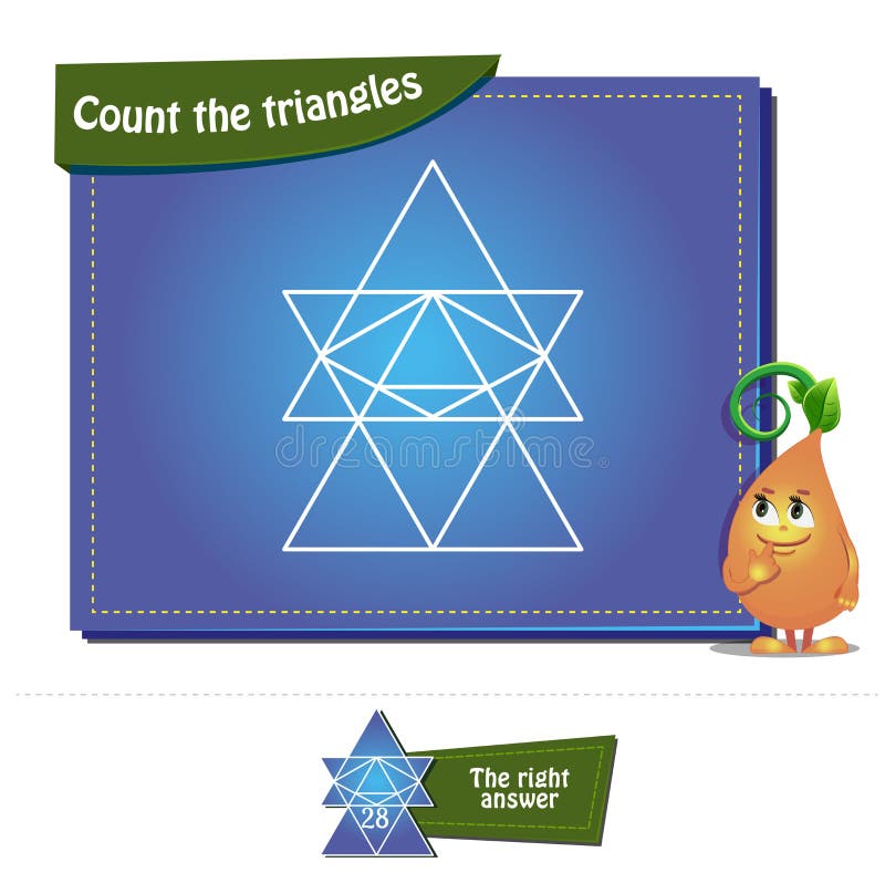Count the Triangles 20 Brainteaser Stock Illustration - Illustration of ...