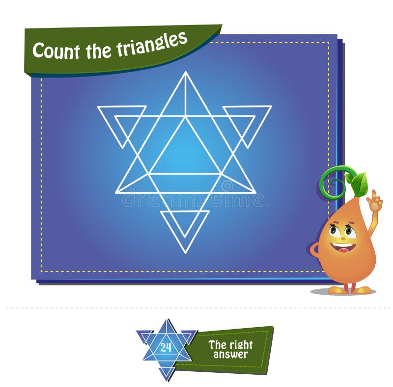 Count the Triangles 21 Brainteaser Stock Illustration - Illustration of ...