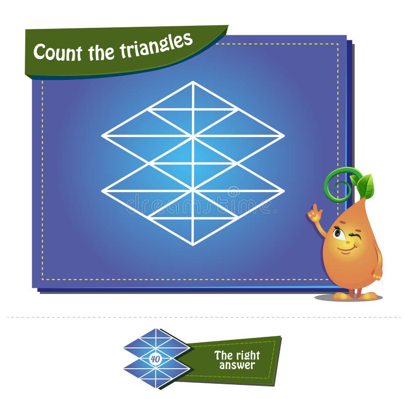 Count the Triangles 23 Brainteaser Stock Illustration - Illustration of ...