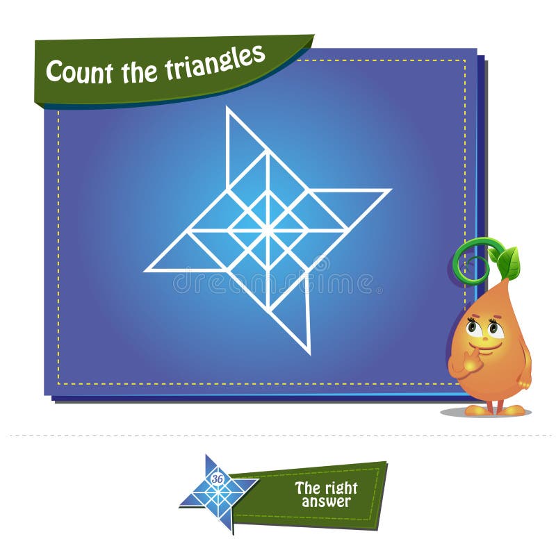 Count the Triangles 25 Brainteaser Stock Illustration - Illustration of ...