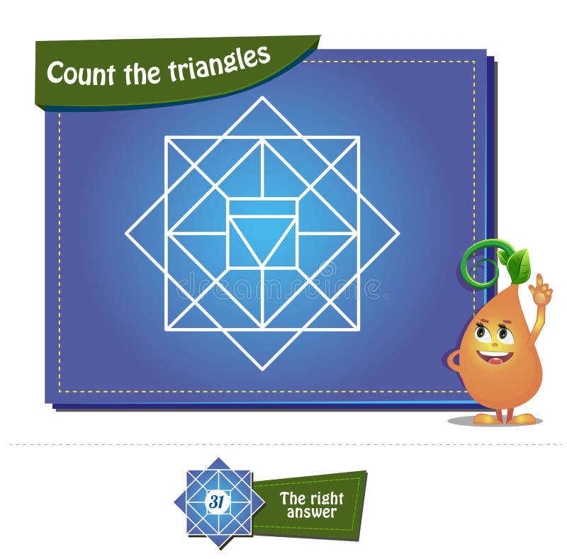 Count the Triangles 29 Brainteaser Stock Illustration - Illustration of ...