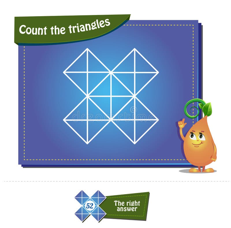 Count the Triangles 33 Brainteaser Stock Illustration - Illustration of ...