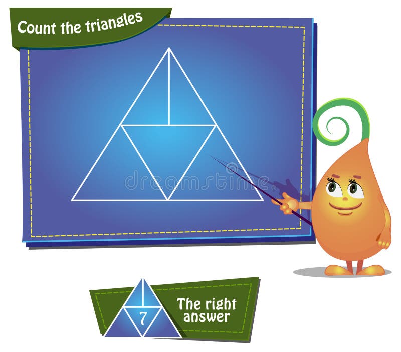 Count the triangles stock illustration. Illustration of math - 58200018