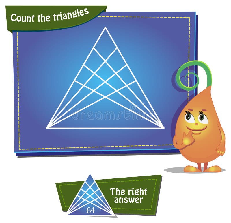 Count the triangles stock illustration. Illustration of childhood ...