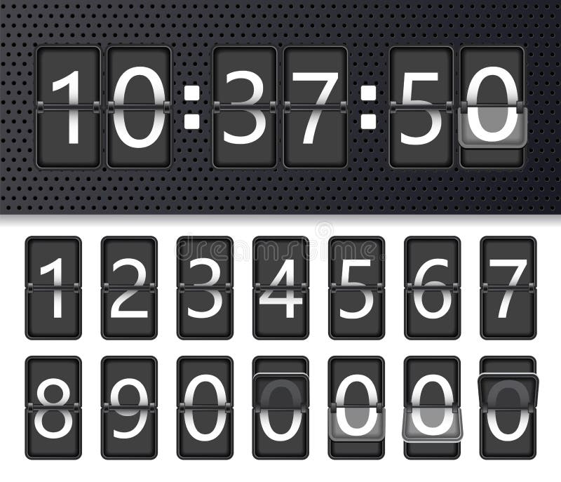 Countdow Timer Clock. Mechanical Flip Scoreboard. Retro Vector Display ...