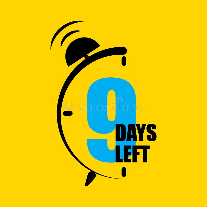 Countdown Alarm Clock Showing 9 Days Left. Time-sensitive Event ...