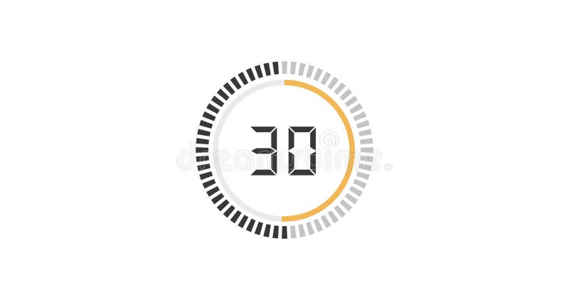 Countdown Animation. a Clock Counts Down from 60 Seconds To Zero Stock ...
