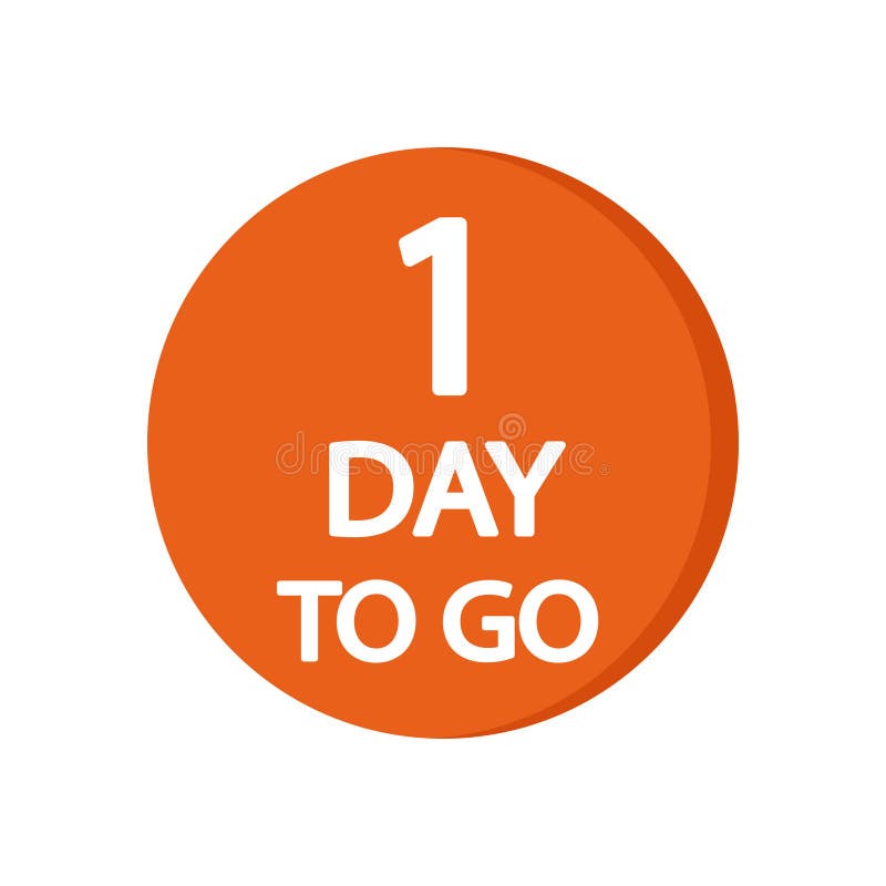 Countdown Badge. Number One Highlight. Orange Round Icon. Vector Symbol ...