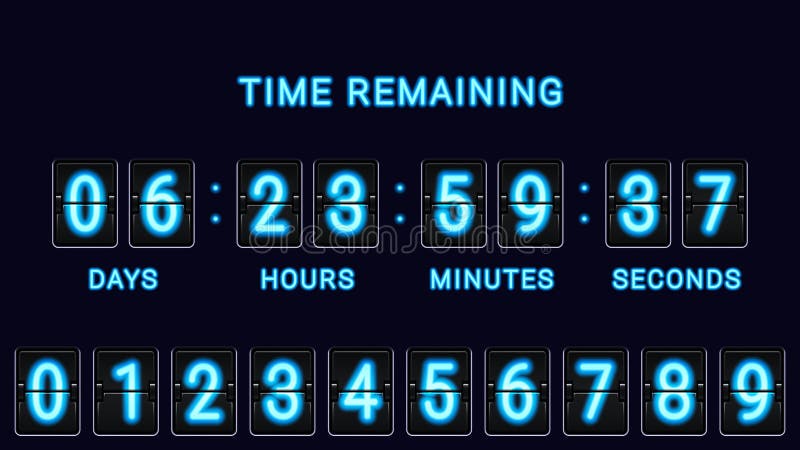 Countdown Board of Remaining Time with Day, Hour, Minute and Second ...