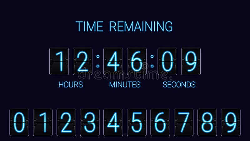 Countdown Board of Remaining Time with Hour, Minute and Second ...