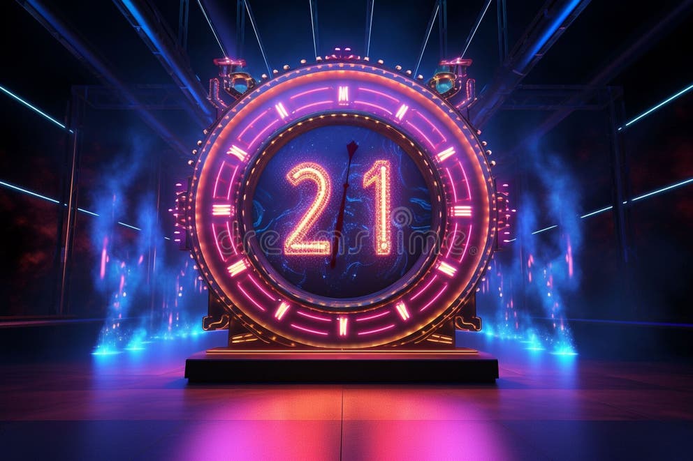 Countdown Clock with Bold Numbers and Glowing Stock Illustration ...