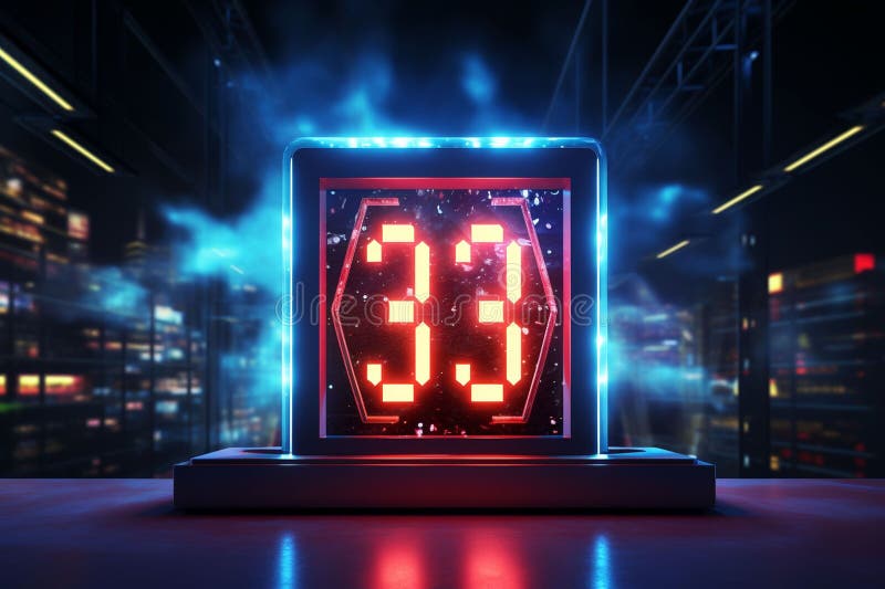 Countdown Clock with Bold Numbers and Glowing Stock Illustration ...