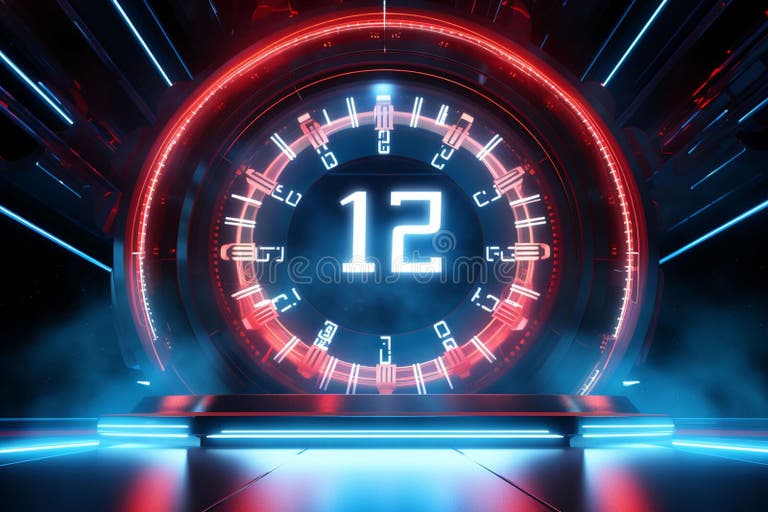 Countdown Clock with Bold Numbers and Glowing Stock Illustration ...