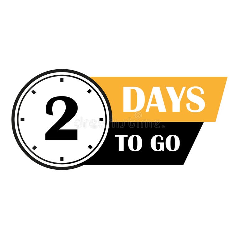 Countdown Clock Design. Number 2 Bold. Days To Go Text. Modern Vector ...