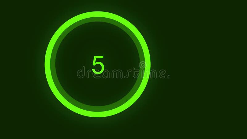 Countdown Clock in Green Digital Circle Stock Footage - Video of circle ...