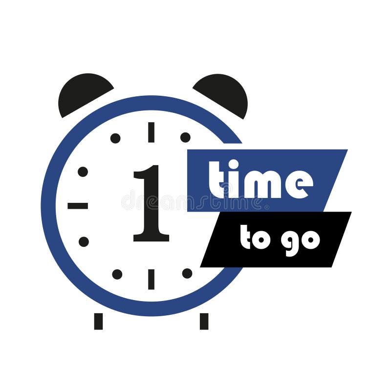 Countdown Clock Icon. One Time To Go. Bold Blue Design. Vector ...