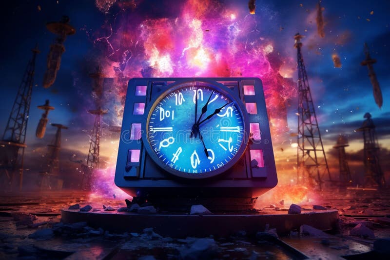 Countdown Clock at Midnight Surrounded by Stock Illustration ...