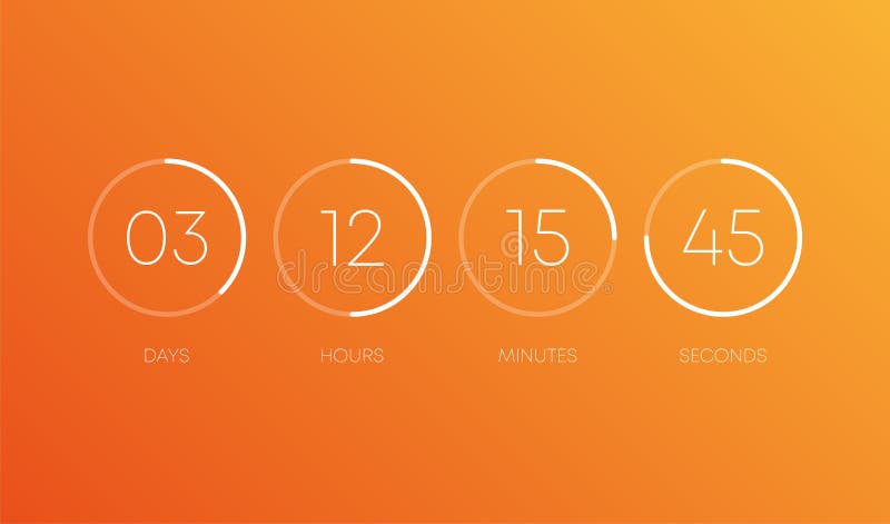 Count Down Timer Orange Stock Illustrations – 46 Count Down Timer ...