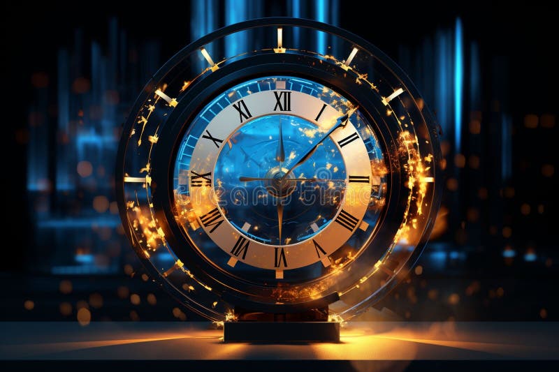 Countdown Clock Striking Midnight at a Lively Stock Illustration ...