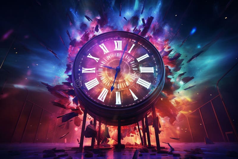 Countdown Clock Striking Midnight at a Lively Stock Illustration ...