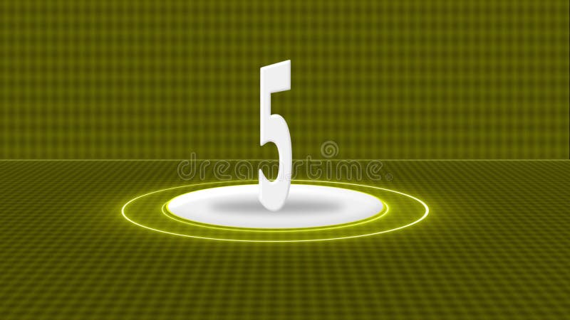 Countdown Counting from 10 To 0 Seconds on Glowing Neon 3d Circle Shape ...
