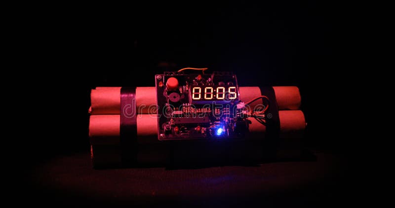Countdown Explosive Tnt Bomb with Digital Timer. Dynamite Bomb Disposal ...