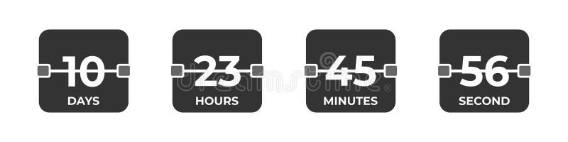 Countdown Flip Clock. Flip Clock Icon Set. Timer Symbol Stock Vector ...