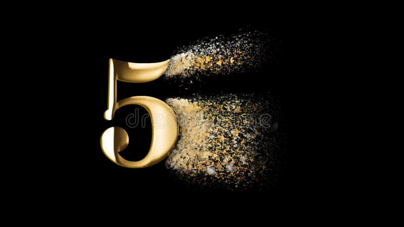 Countdown in Golden Numbers, Alpha Channel Stock Footage - Video of ...