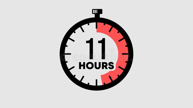 Countdown 11 Hours Graphic Animation. Alpha Channel Stock Footage ...