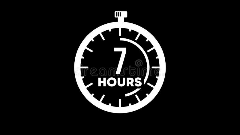 Countdown 7 Hours Graphic Animation. Alpha Channel Stock Video - Video ...