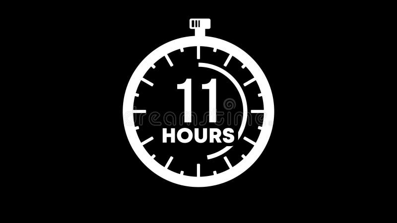 Countdown 11 Hours Graphic Animation. Alpha Channel Stock Footage ...