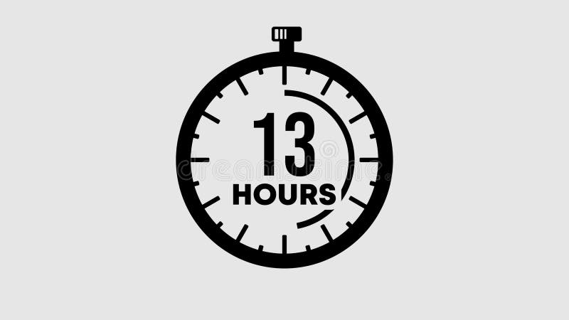 Countdown 13 Hours Graphic Animation. Alpha Channel Stock Footage ...