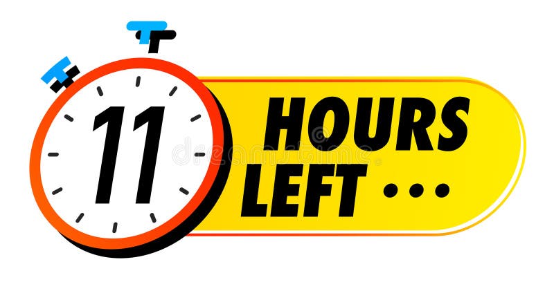 Countdown 11 Hours Left Vector Badge Stock Illustration - Illustration ...