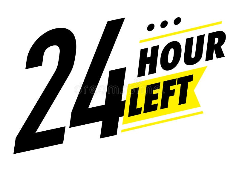 Countdown 24 Hours Left Vector Badge Stock Illustration - Illustration ...